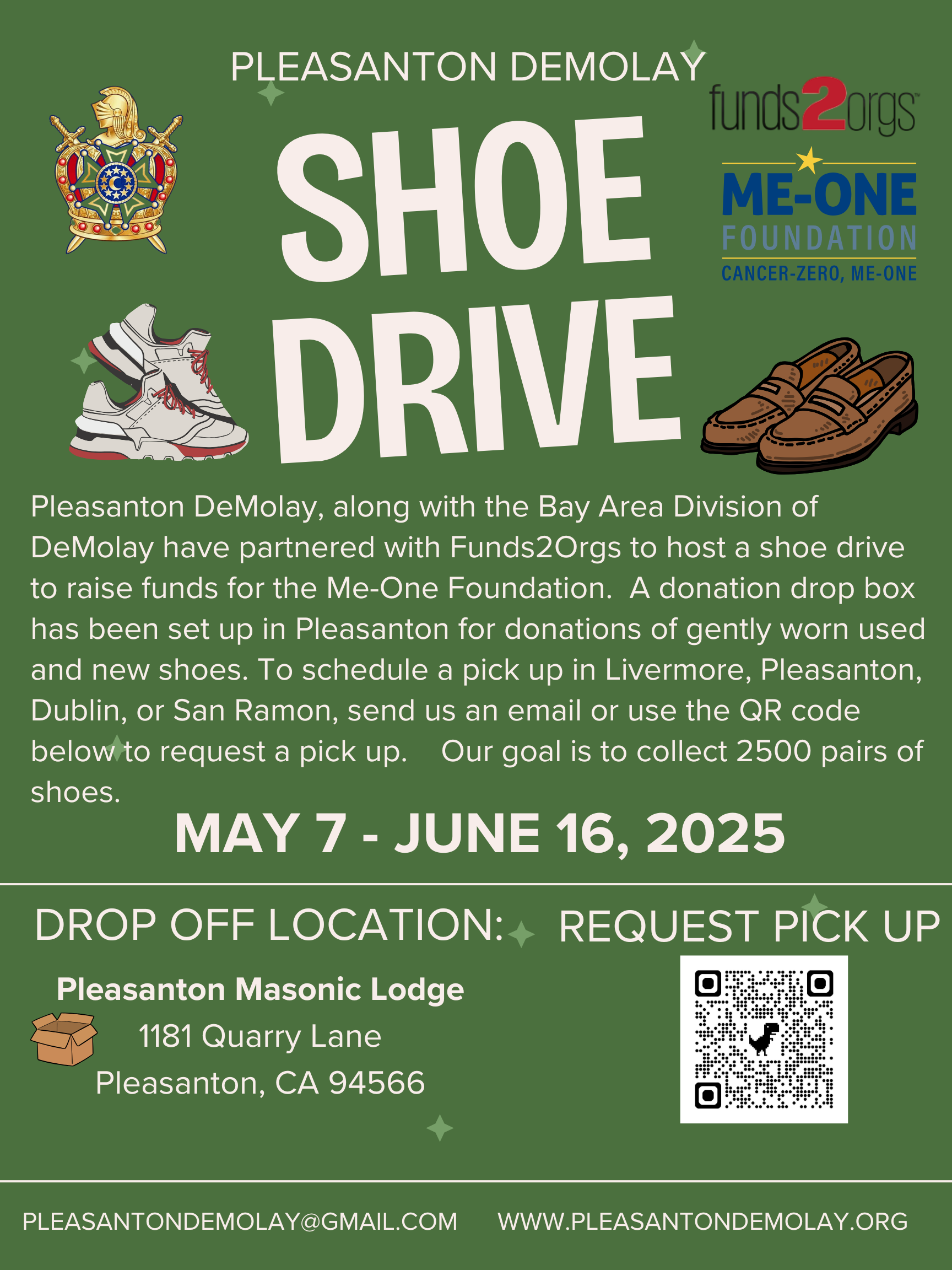 Help DeMolay Raise Funds for Me-One Foundation by Supporting our Shoe ...